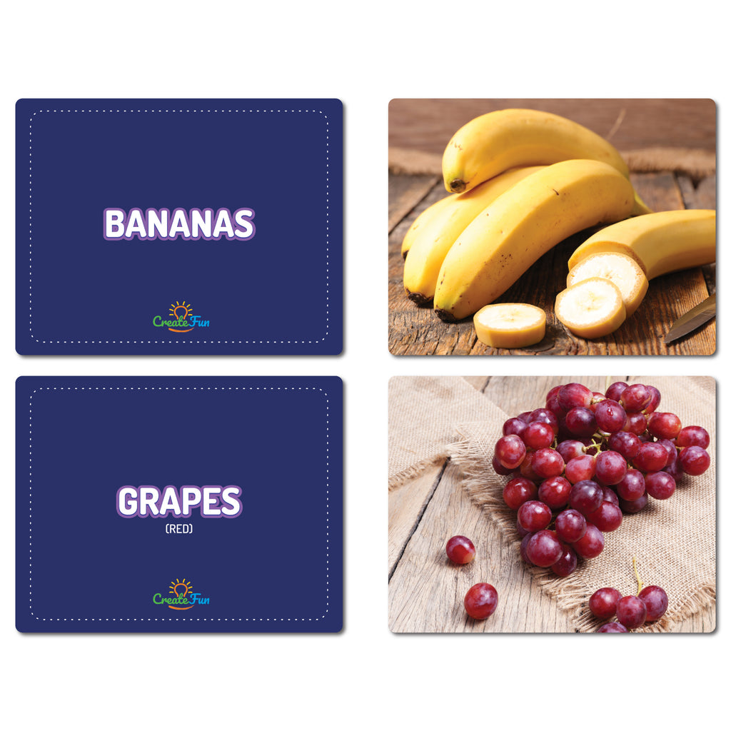 CreateFun Noun Vocabulary Builder Flash Cards: Includes Animals & Food ...